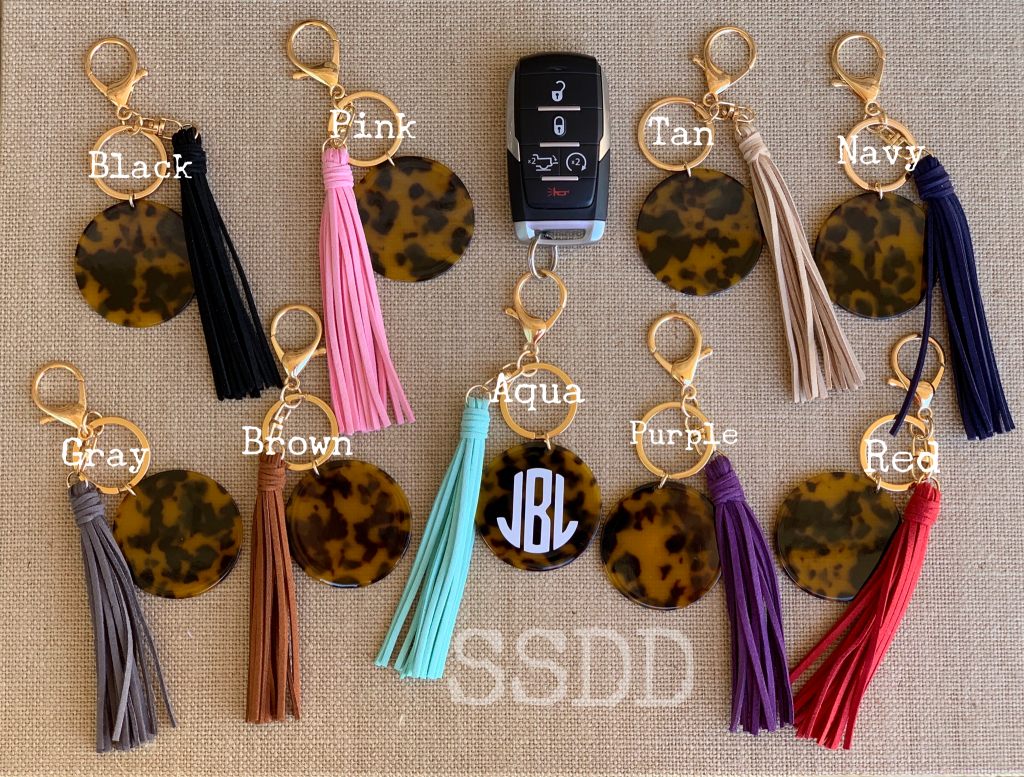 Harper Tortoise Shell Tassel Keychain - Speckled Sparrow
